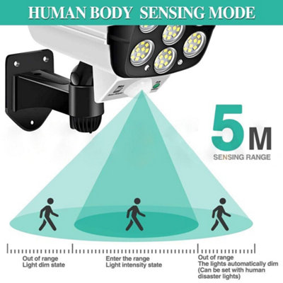 77 LED Solar PIR Motion Sensor Wall Light Outdoor Garden Security Flood ...