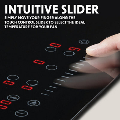 77cm 8200W 5 Zone Electric Ceramic Hob with Touch Control - Sleek Black ...