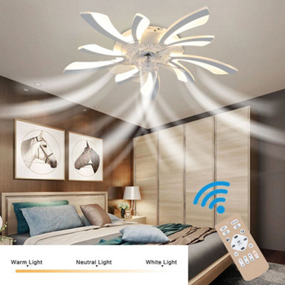 78cm Dia Creative White LED Ceiling Fan Light with Remote Control