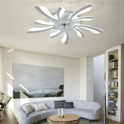 78cm Dia Creative White LED Ceiling Fan Light with Remote Control