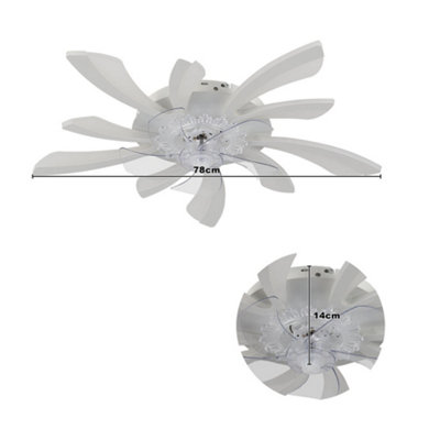 78cm Dia Creative White LED Ceiling Fan Light with Remote Control