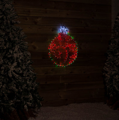 78cm Metal Hanging Christmas Bauble with 245 Static & Twinkling LEDs in ...