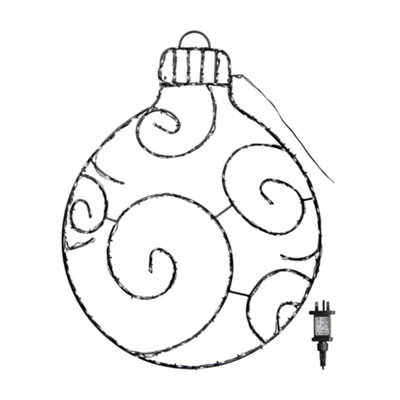 78cm Metal Hanging Christmas Bauble with 245 Static & Twinkling LEDs in ...