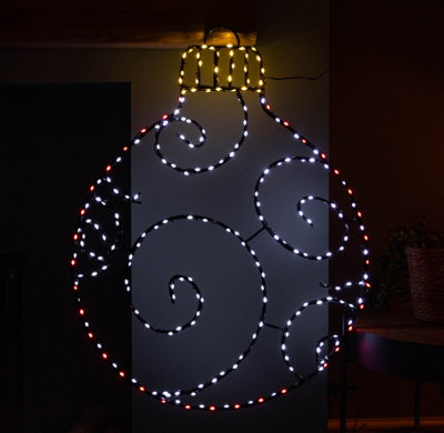 78cm Metal Hanging Christmas Bauble with 245 Static & Twinkling LEDs in ...