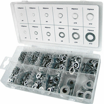 790 X Stainless Steel Assorted Flat Washers Spring Washers For Metric Bolts