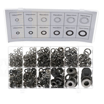 790pc Flat & Spring Washers Stainless Steel Rust Resistant Assortment ...