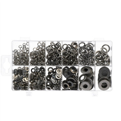 790pc Flat & Spring Washers Stainless Steel Rust Resistant Assortment ...