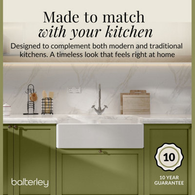 795mm - Double Bowl Full Weir Butler Kitchen Sink - No Overflow, No Tap ...