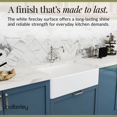 795mm - Fireclay Single Bowl Butler Kitchen Sink - French Classic Tap ...