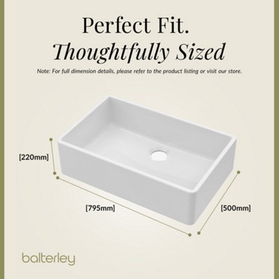 795mm - Fireclay Single Bowl Butler Kitchen Sink - French Classic Tap ...