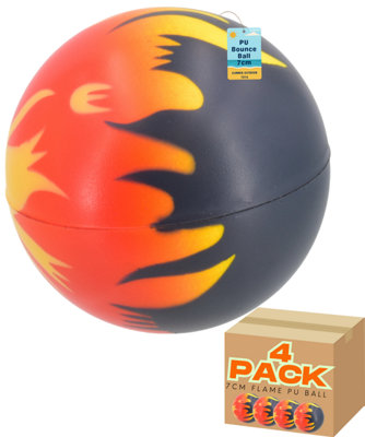 7cm Bouncing Ball with Fire Flame Hot Design Coloured Ball for Kids - 4 ...
