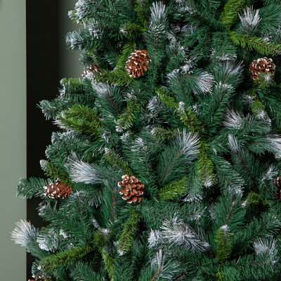 7ft (2.1m) Frosted Glacier Pine Snow Tipped Christmas Tree with ...