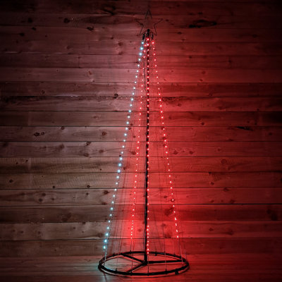 7ft (2.1m) Premier Christmas Outdoor Black Pin Wire LED Pyramid Maypole ...