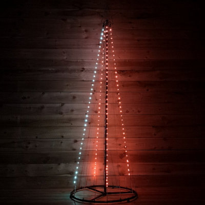 7ft (2.1m) Premier Christmas Outdoor Black Pin Wire LED Pyramid Maypole ...