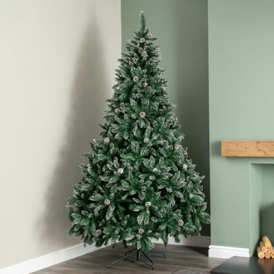 7ft (2.1m) Tall Rocky Mountain Pine Christmas Tree with 1208 Snow ...