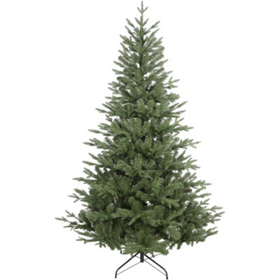 7ft 210cm Artifical Hinged Christmas Tree - 49 Inch Wide Realistic Xmas ...