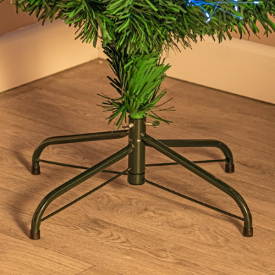 7FT (210cm) Green Fibre Optic Christmas Tree with Multi-coloured Fibre ...