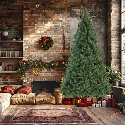 7FT Artificial Christmas Tree 210cm Extra Bushy 1200 Tips Strong Metal ...