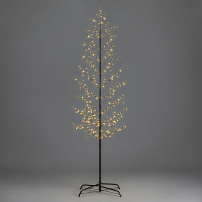 Shop 7ft Black Birch Twig Tree Micro LED Christmas Decoration Indoor ...