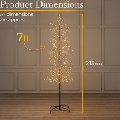 Shop 7ft Black Birch Twig Tree Micro LED Christmas Decoration Indoor ...