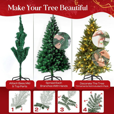7ft Christmas Tree 900 Tips Lush Xmas Tree Premium PVC Realistic ...