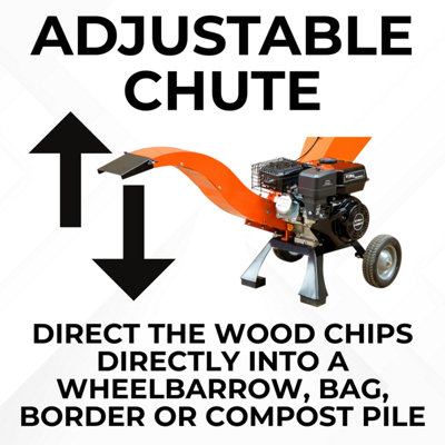 7HP Petrol Wood Chipper Shredder Mulcher - Heavy Duty - Chips up to ...