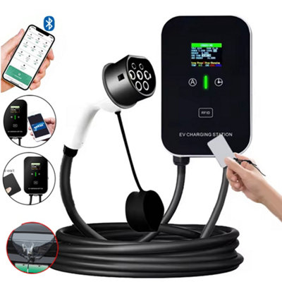 7KW 32A Type 2 EV Charger - Fast Electric Car Charging Point with 5m Cable