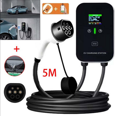 7KW 32A Type 2 EV Charger - Fast Electric Car Charging Point with 5m Cable