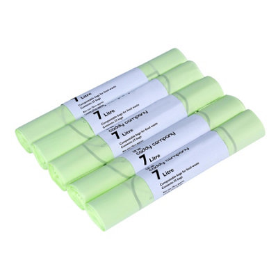 7L Caddy Company Compostable Kitchen Caddy Liners (Medium) - 5 Rolls
