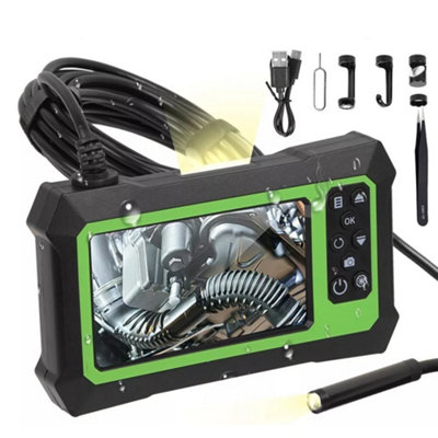 7m HD Inspection Camera Borescope with 4.3 Inch Screen & Waterproof Probe
