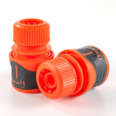 7m Premium 6-Layer Yellow Garden Hose 1/2" with 2 x Orange Click & Lock ...