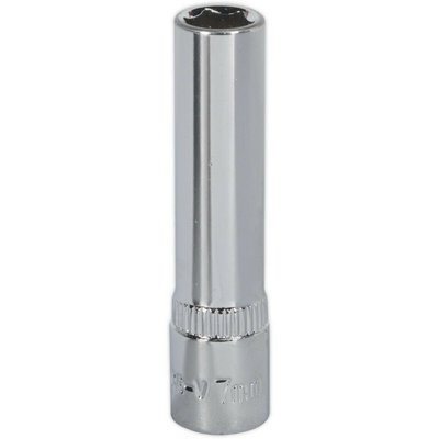 7mm Forged Steel DEEP Drive Socket - 1/4" Square Drive Polished Chrome ...