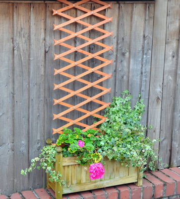 7mm Heavy Duty Brown Expanding Wooden Trellis 1.8m x 0.3m