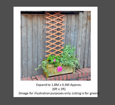7mm Heavy Duty Green Expanding Wooden Trellis 1.8m x 0.3m