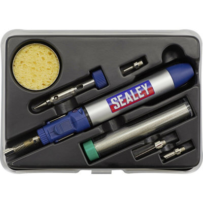 7pc Mini Soldering Blow Torch Set Adjustable Tips Stand 1300 Degree C Heat
