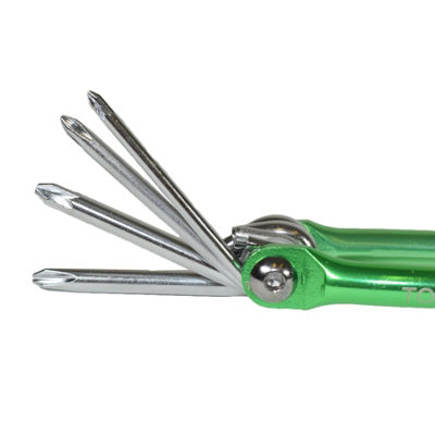 7pc Pocket Size Folding Screwdriver Phillips Pozi Flat Bits Repair Tool ...