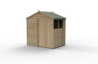 7x5 4LIFE Apex Shed 25yr Guarantee Overlap Pressure Treated - Double ...