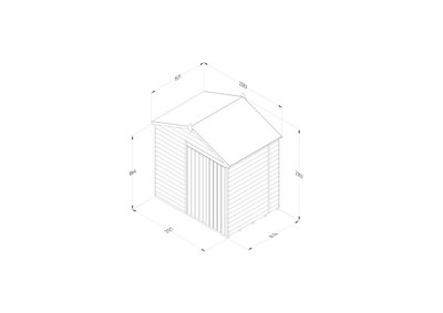 7x5 4LIFE Apex Shed 25yr Guarantee Overlap Pressure Treated - Double ...