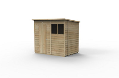 7x5 4LIFE Pent Shed 25yr Guarantee Overlap Pressure Treated - Single ...