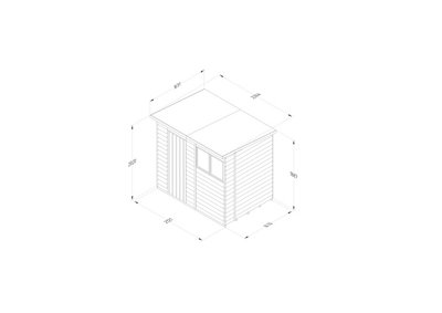 7x5 4LIFE Pent Shed 25yr Guarantee Overlap Pressure Treated - Single ...