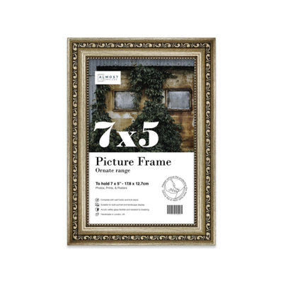7x5 Champaign Ornate Picture Frame (12.7 x 17.8cm) Poster, Photo ...