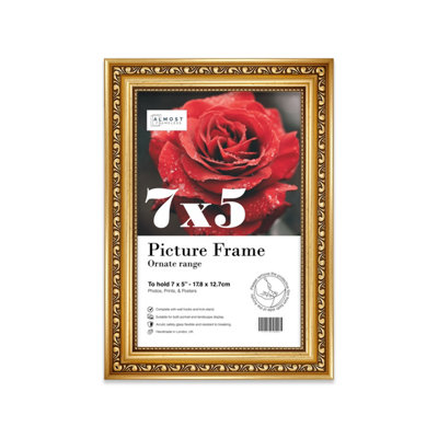 7x5 Gold Ornate Picture Frame (12.7 x 17.8cm) Poster, Photo, Artwork ...