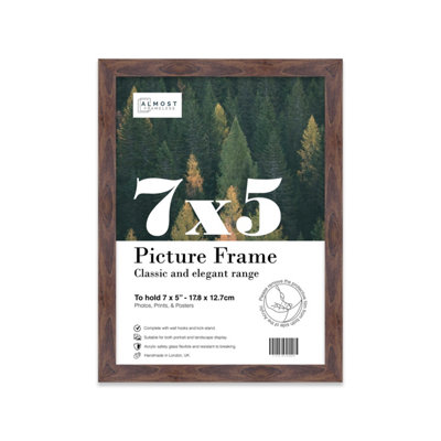 7x5 Walnut Picture Frame (12.7 x 17.8cm) Poster, Photo, Artwork ...