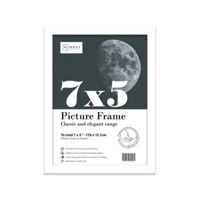 7x5 White Picture Frame (12.7 x 17.8cm) Poster, Photo, Artwork, Gallery ...