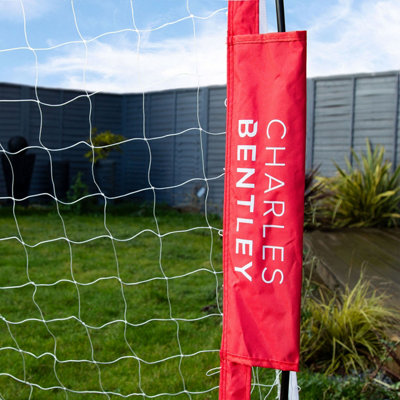 7x5ft Portable Foldable Red Football Kick Goal With Carry Bag
