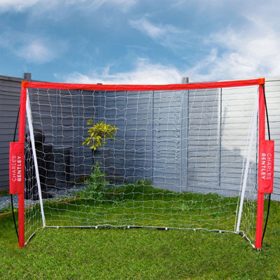 7x5ft Portable Foldable Red Football Kick Goal With Carry Bag