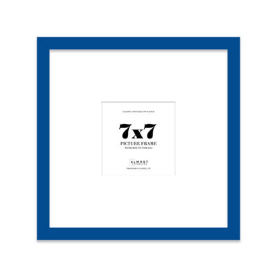 7x7" Blue Picture Frame - 7x7" Square Frame with 4x4" Mount for 7x7 ...