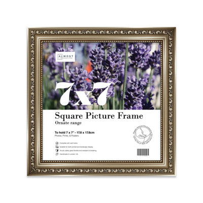 7x7 Gunmetal Ornate Picture Frame (17.8 x 17.8cm) Poster, Photo ...