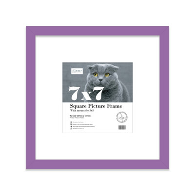 7x7" Purple Picture Frame - 7x7" Square Frame with 5x5" Mount for 7x7 ...