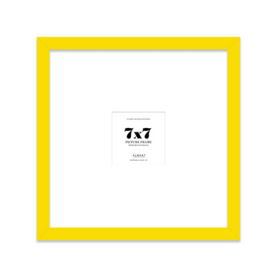 7x7" Yellow Picture Frame - 7x7" Square Frame with 3x3" Mount for 7x7 ...